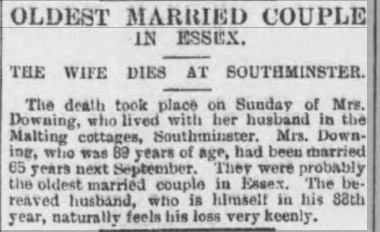 Joseph and Hannah Downing: The Oldest Couple in Essex – Family Mystery